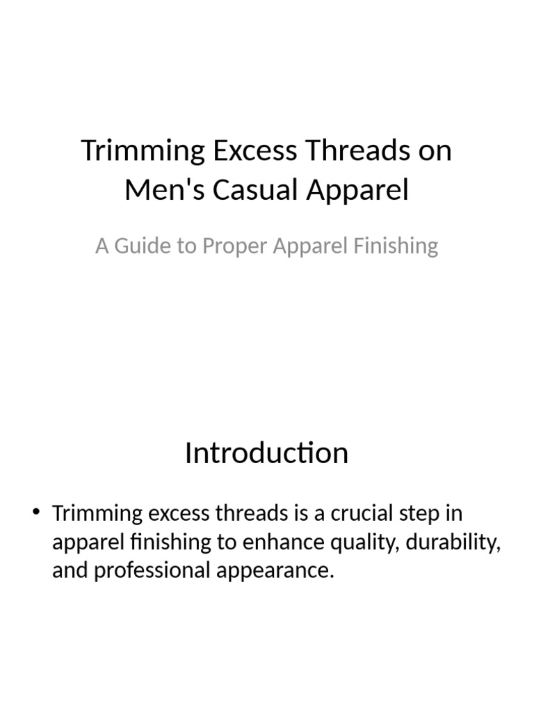 Trimming Excess Threads Presentation | PDF