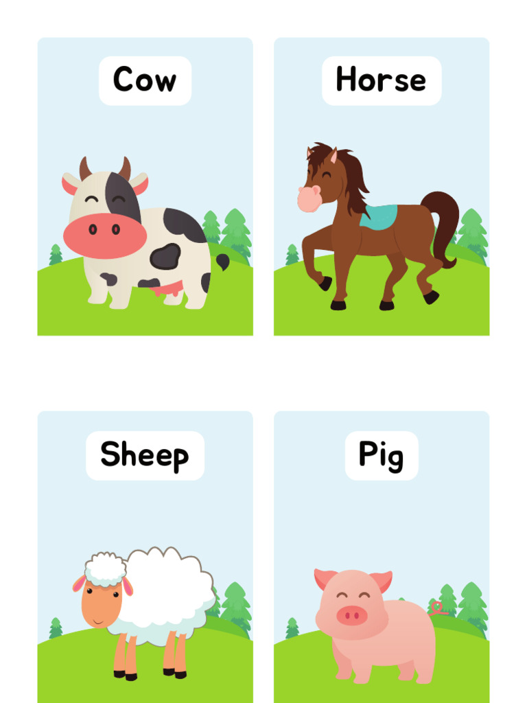 Farm Animals Flashcards.pdf | PDF