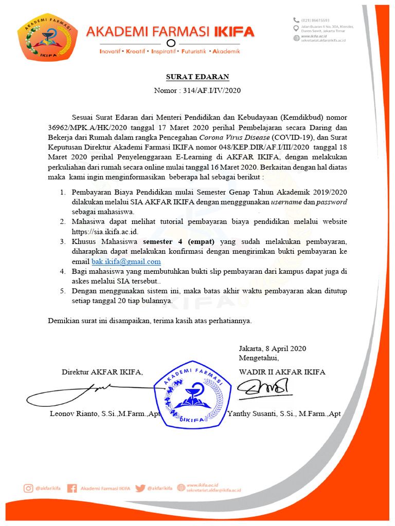 Surat Edaran Pembayaran | PDF