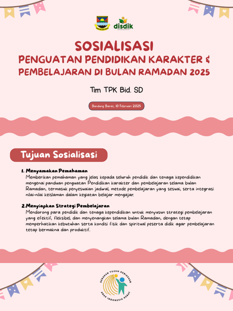 Sosialisasi PPK & Pembelajaran Di Bulan Ramadan 2025 - Tim TPK Bid. SD KBB | PDF