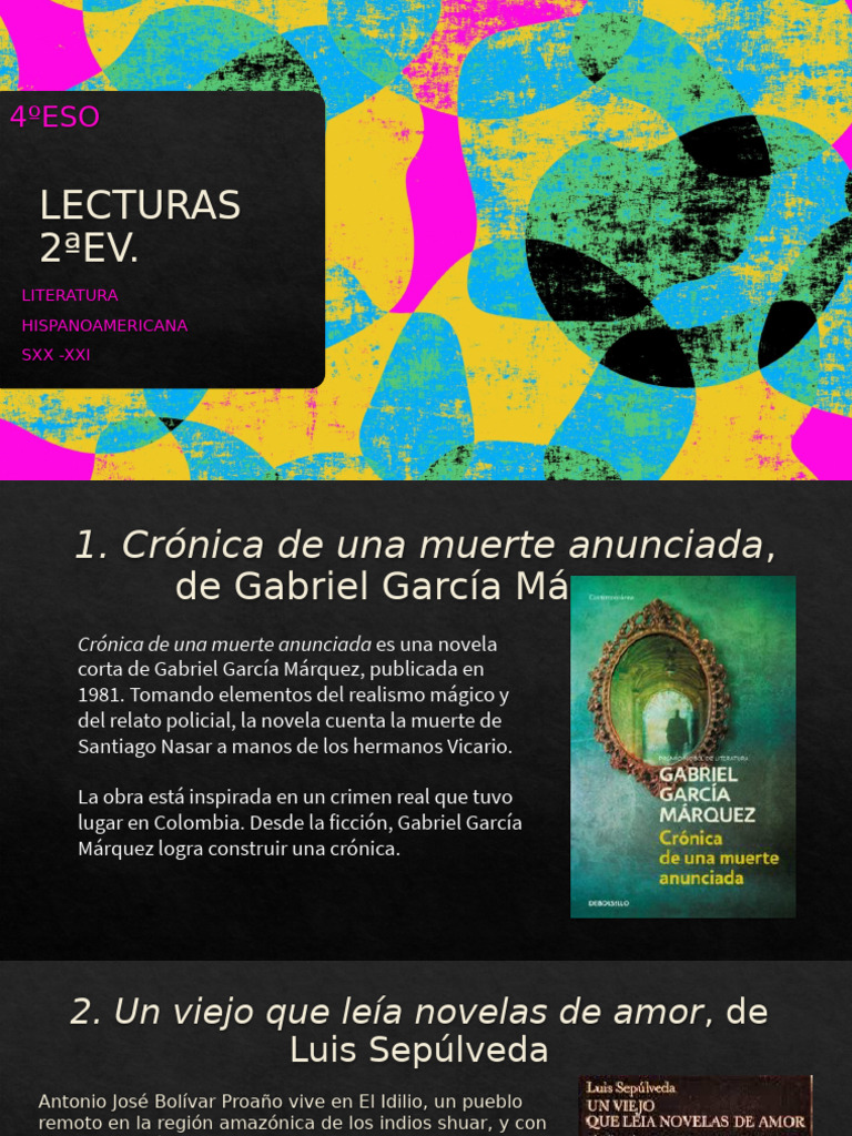 Lecturas 2 Ev | PDF | Novelas | Gabriel García Márquez