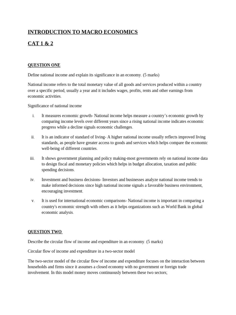 Introduction To Macro Economics 01 | PDF | Gross Domestic Product | Money