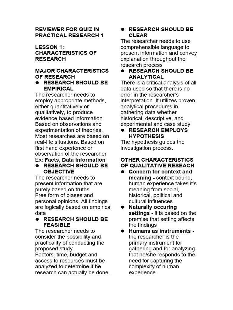 Reviewer For Periodical Exam in Practical Research 1 | PDF | Dependent ...