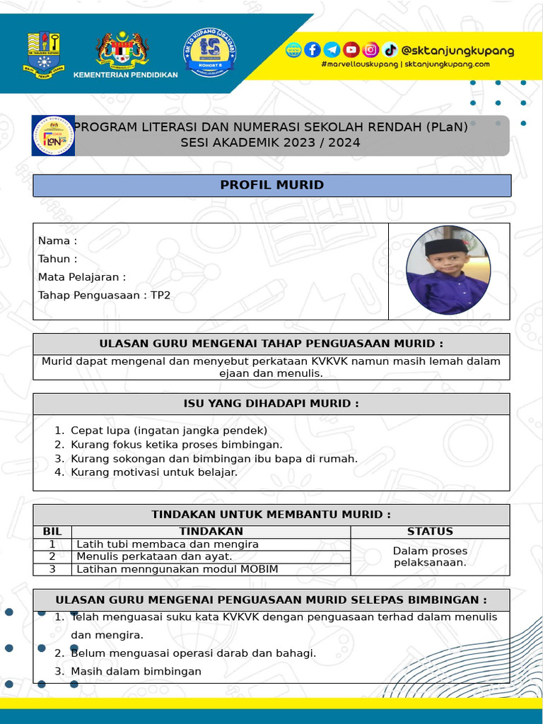 Profil Murid: Isu & Tindakan TP2 | PDF