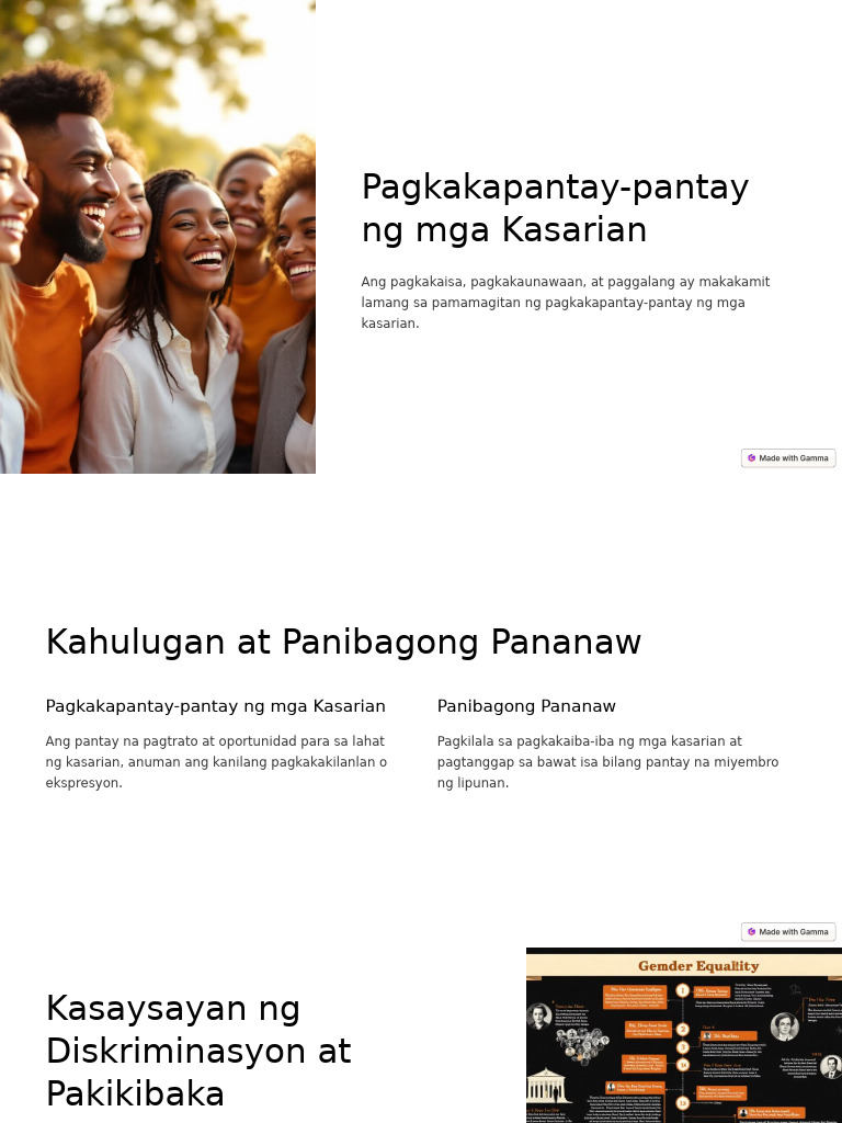 Lesson 8 Pagkakapantay Pantay NG Mga Kasarian | PDF