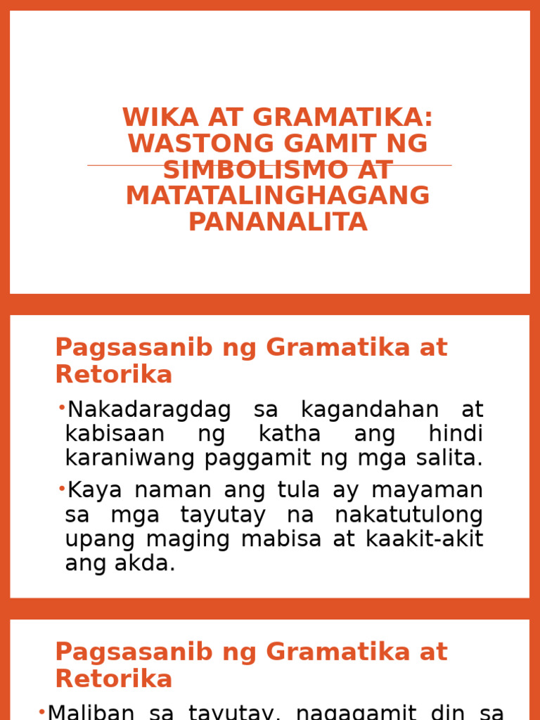 Wika at Gramatika NG Tula | PDF