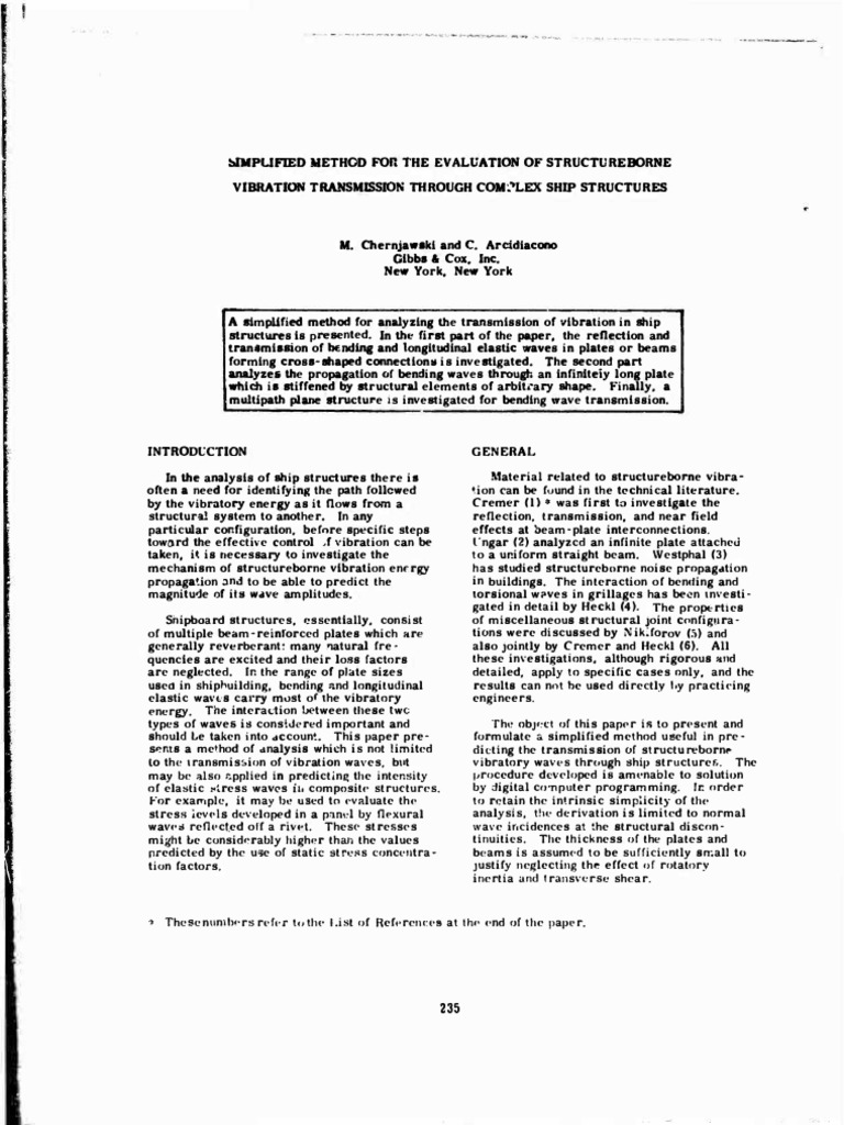 Simplified Method For The Evaluation of Structureborne Vibration ...