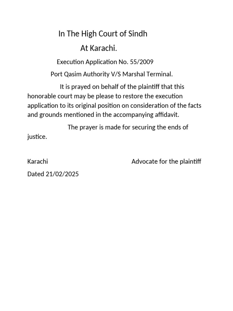 Execution Application | PDF