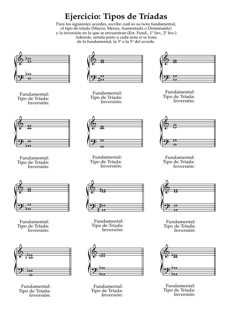 Ejercicio: Análisis de Tríadas | PDF | Acorde (Música) | Melodía
