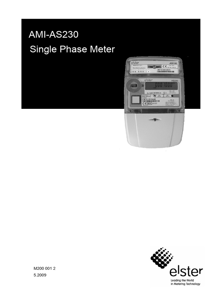 Elster AS230 Single Phase Meter Guide | PDF | Electrical Engineering ...