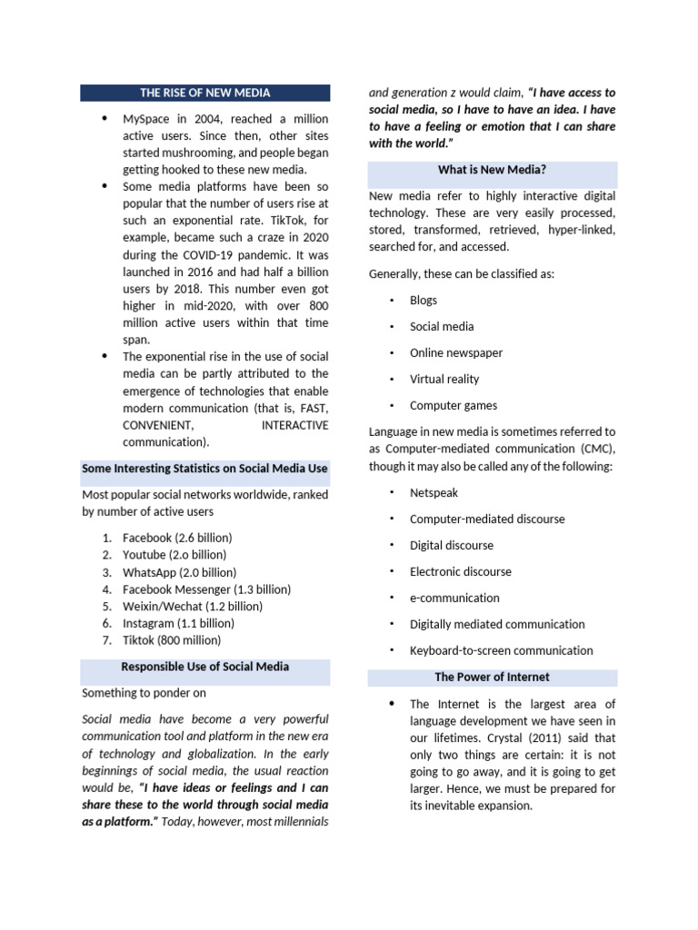 PURCOM FINALS REVIEWER | PDF | New Media | Social Media