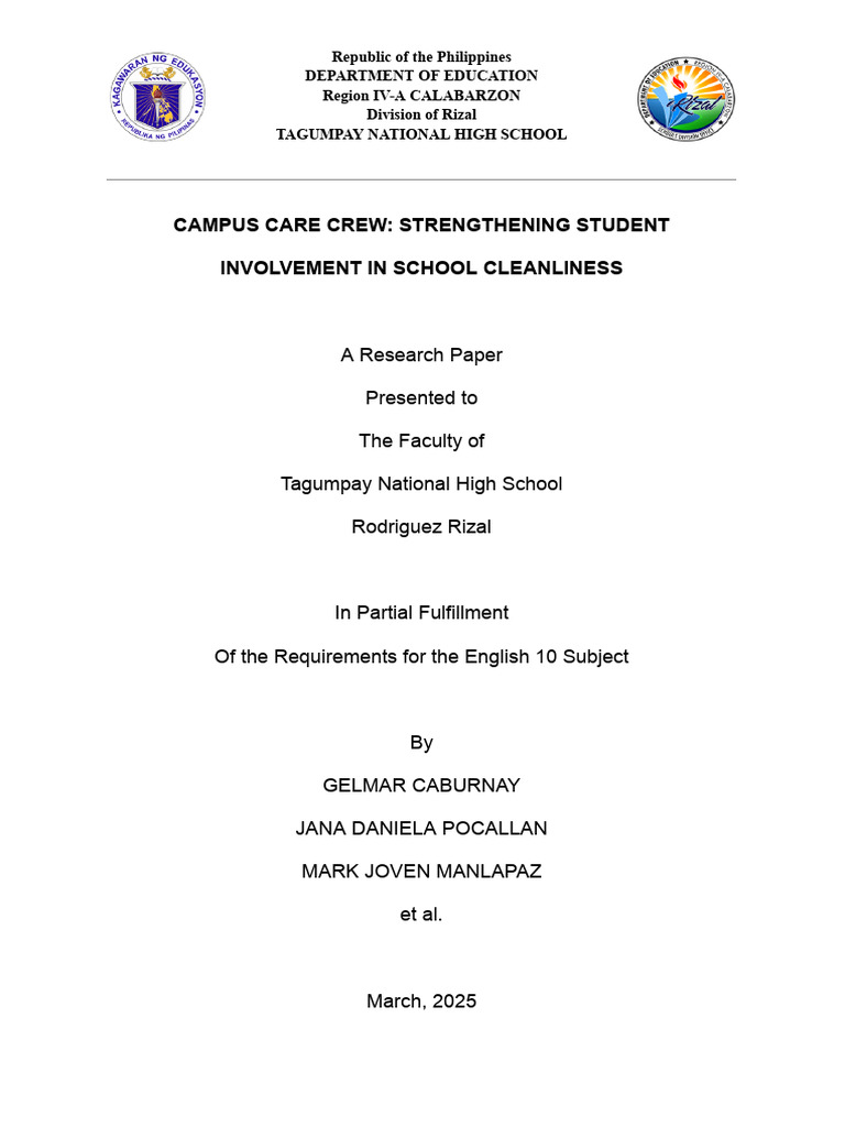 Campus Care Crew: Enhancing School Cleanliness | PDF | Leadership