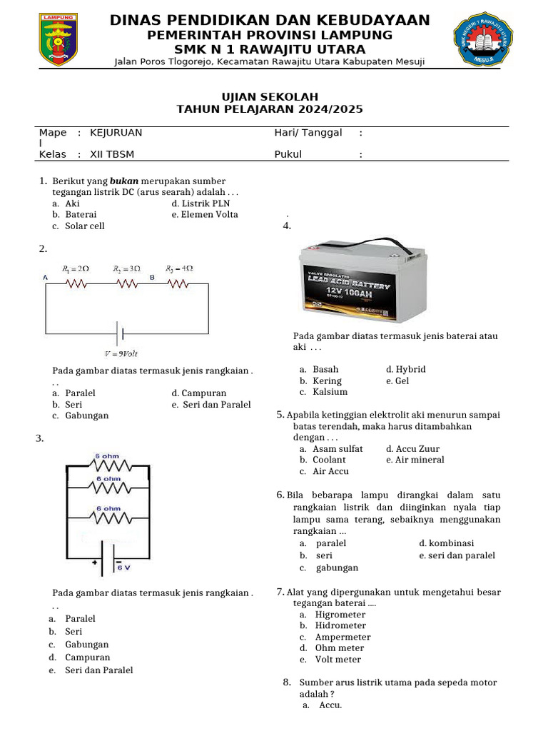 DASAR OTOMOTIF X TBSM - Copy | PDF
