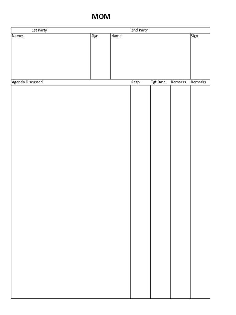 MOM Document Format Guide | PDF
