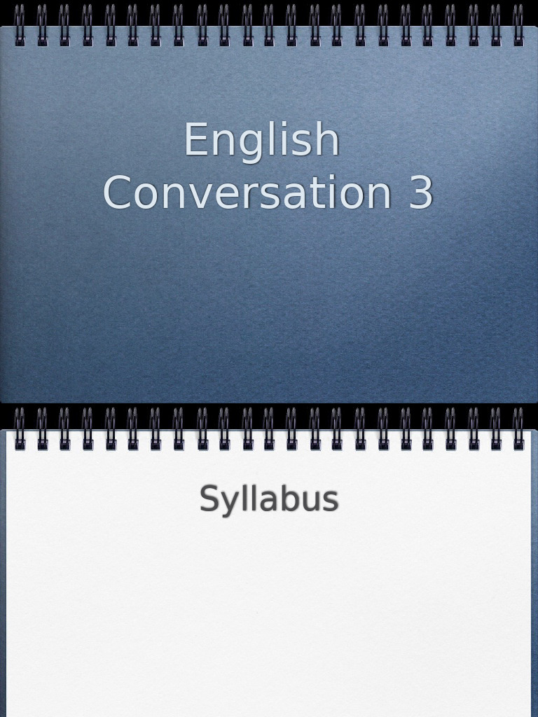 English Conversation Class Syllabus | PDF