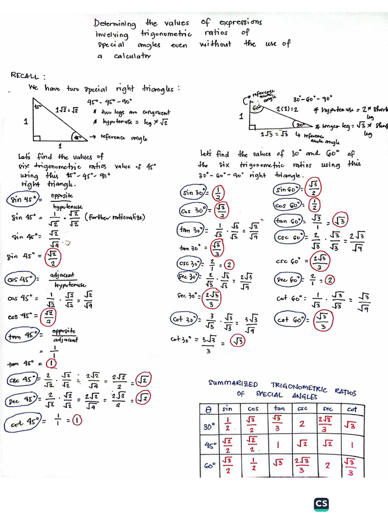Special Angles | PDF