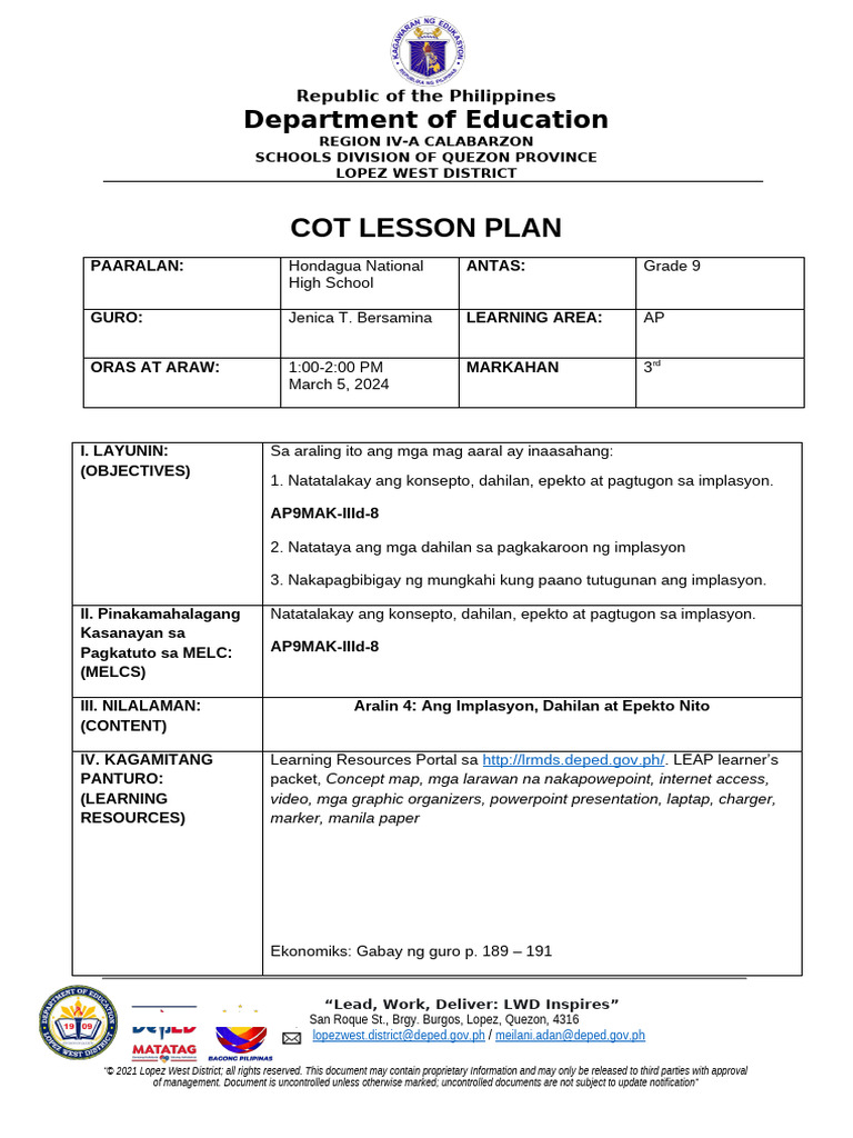 Co 3 Ap Implasyon | PDF