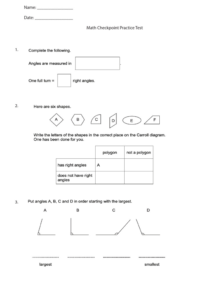 Math Checkpoint Practice 5 | PDF