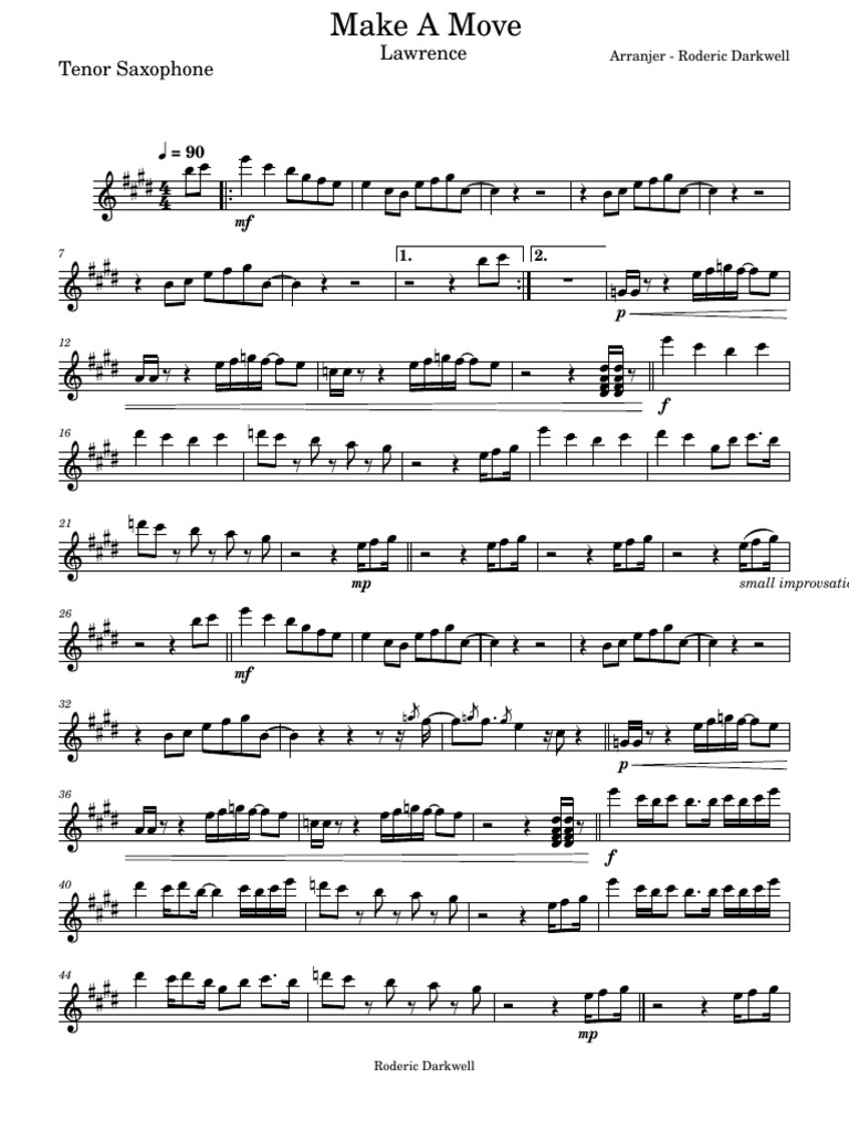 Make A Move-Tenor_Saxophone | PDF | Jazz