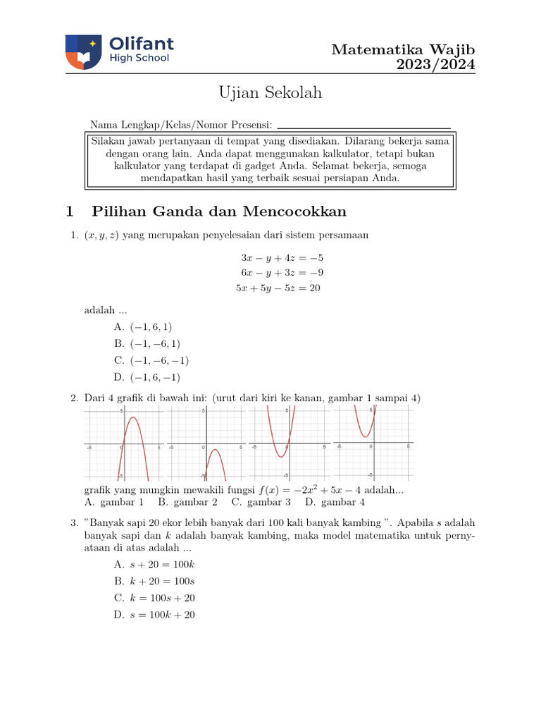 Soal Ujian Sekolah IPA 2324 | PDF