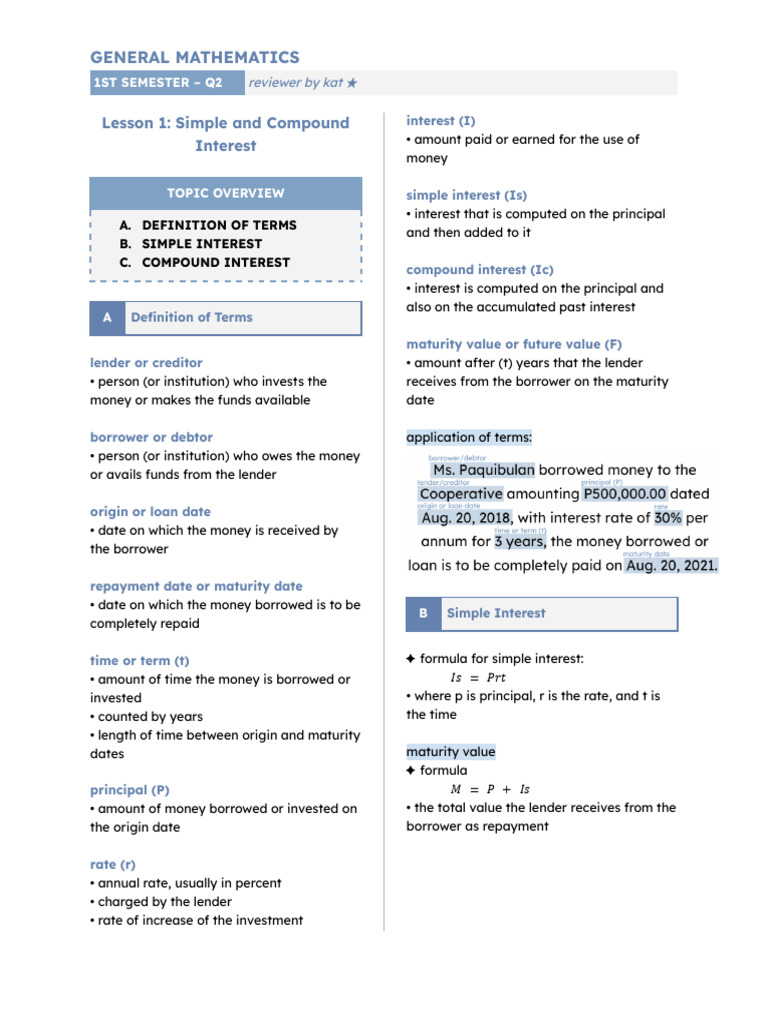 Q2 GENMATH S1 - Google Docs | PDF | Interest | Credit