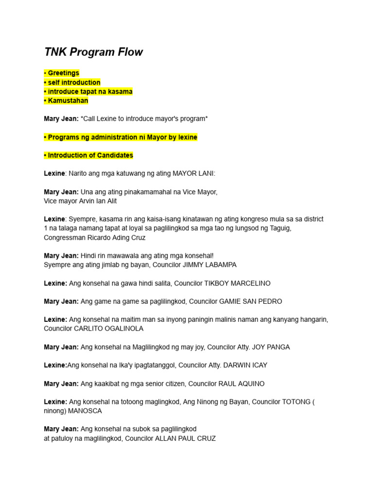 TNK Program Flow | PDF