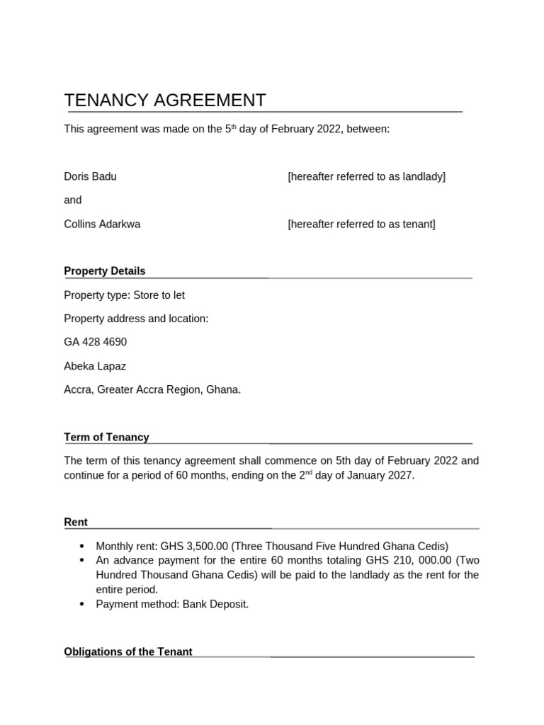 Tenancy Agreement | PDF