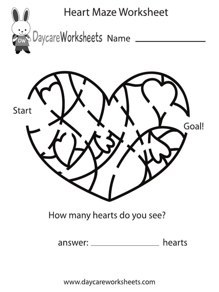 Heart Maze Worksheet | PDF