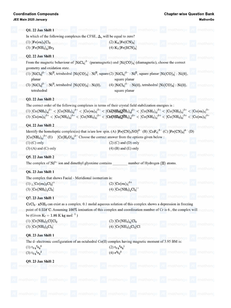 Coordination Compounds | PDF