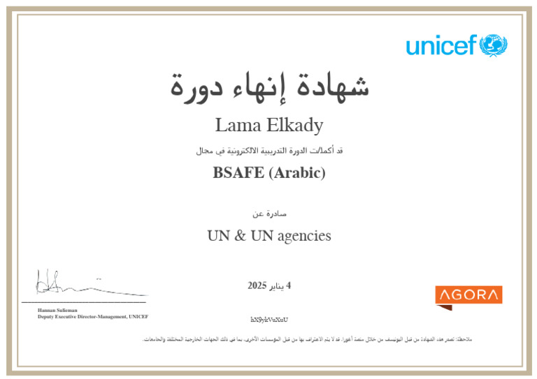 BSAFE_AR_شهادة - BSAFE (1) | PDF