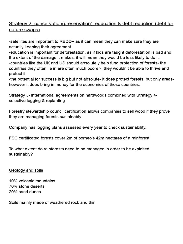 Debt Reduction Strategies in Geography | PDF