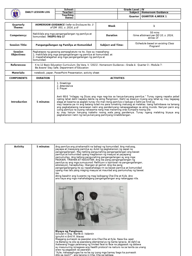 g4 - Homeroom Guidance - q4w1 | PDF