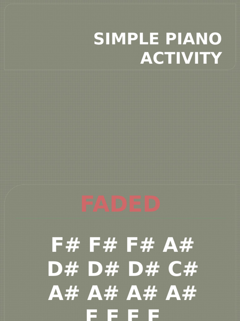 Simple Piano Activity Sheet | PDF