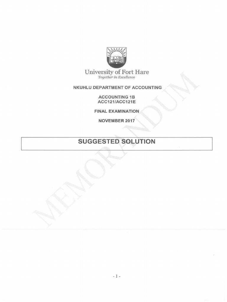 2017 Acc121e November Memo | PDF