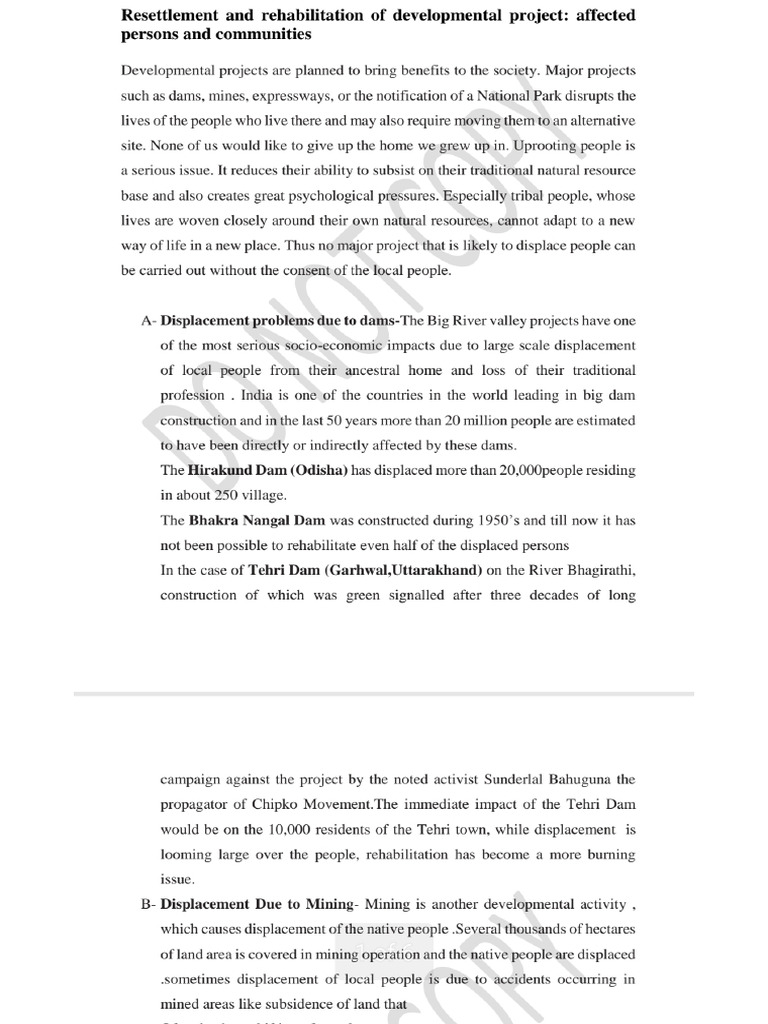 Resettlement and Rehabilitation | PDF