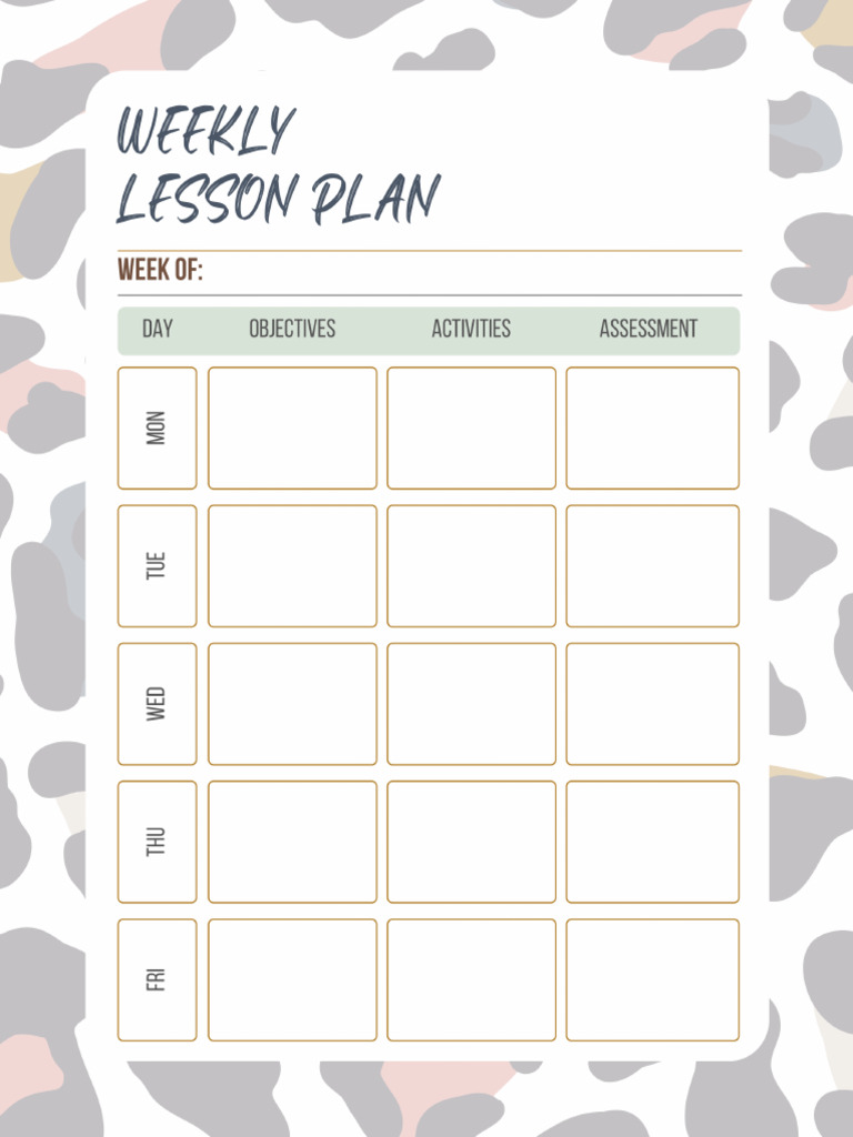 Lesson Plan Template BOHO Leopard DIGITAL PDF | PDF