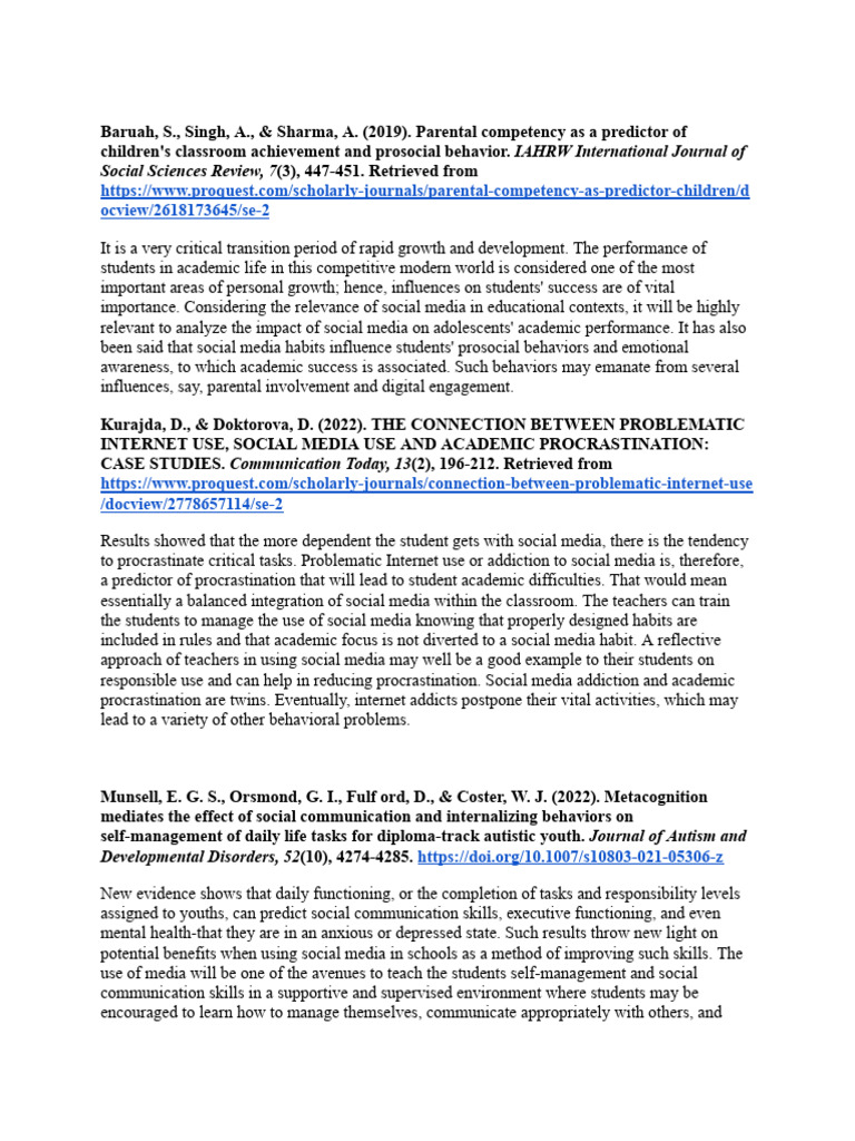 COM290 Annotated Bibliography | PDF | Procrastination | Professional Skills