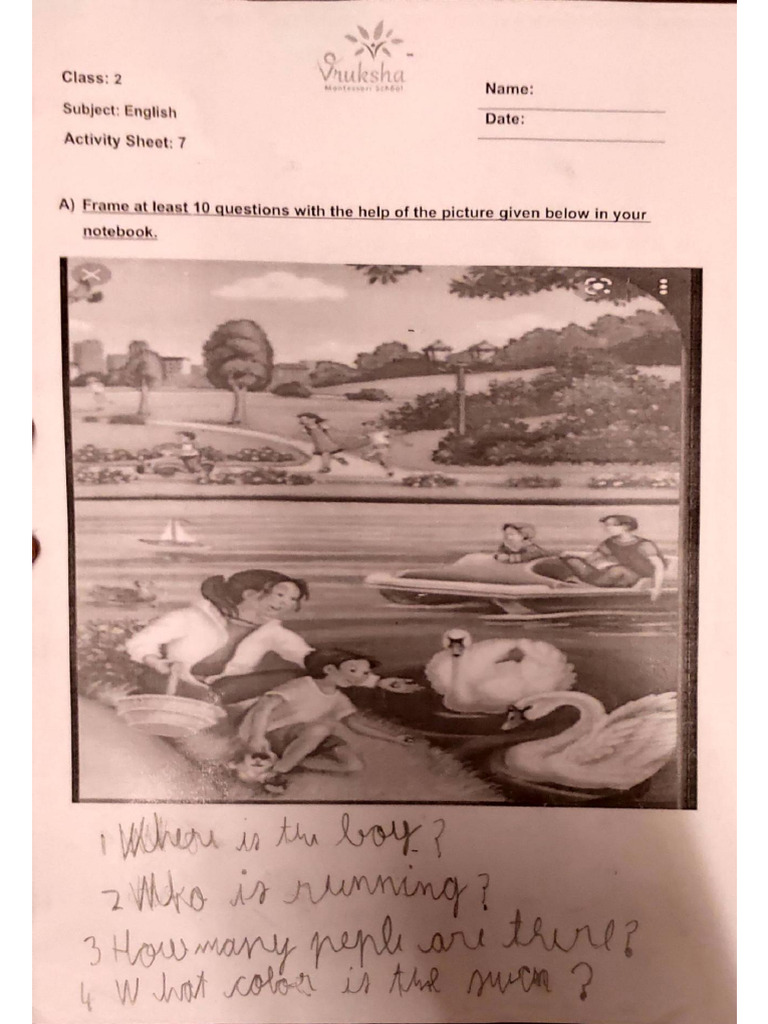 Akriti Activity Sheet 7 English Homework | PDF