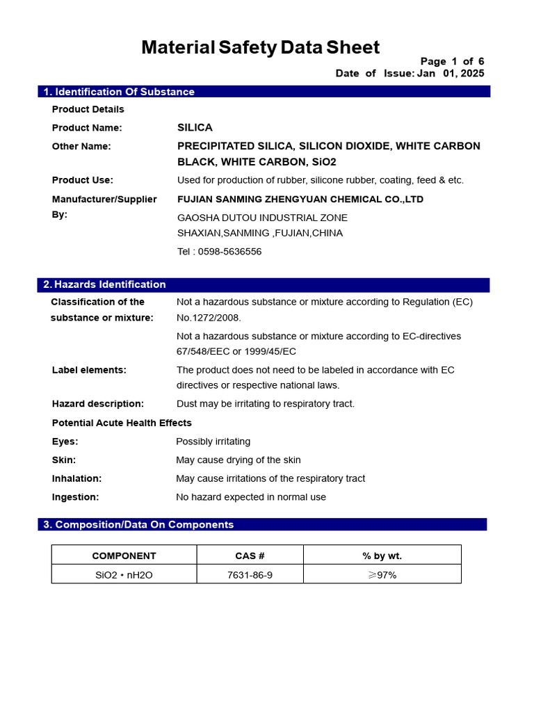 2025-MSDS-ZHENGYUAN-EN | PDF | Dangerous Goods | Firefighting