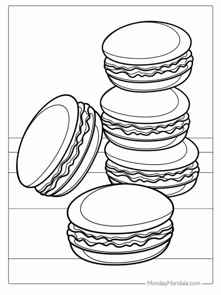 Coloring Page of Macaroons | PDF