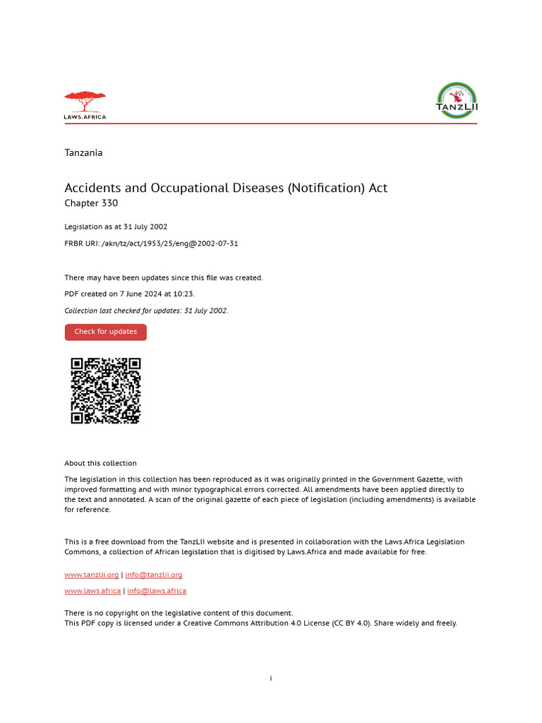 Accidents and Occupational Diseases (Notification) Act | PDF | Employment | Coroner