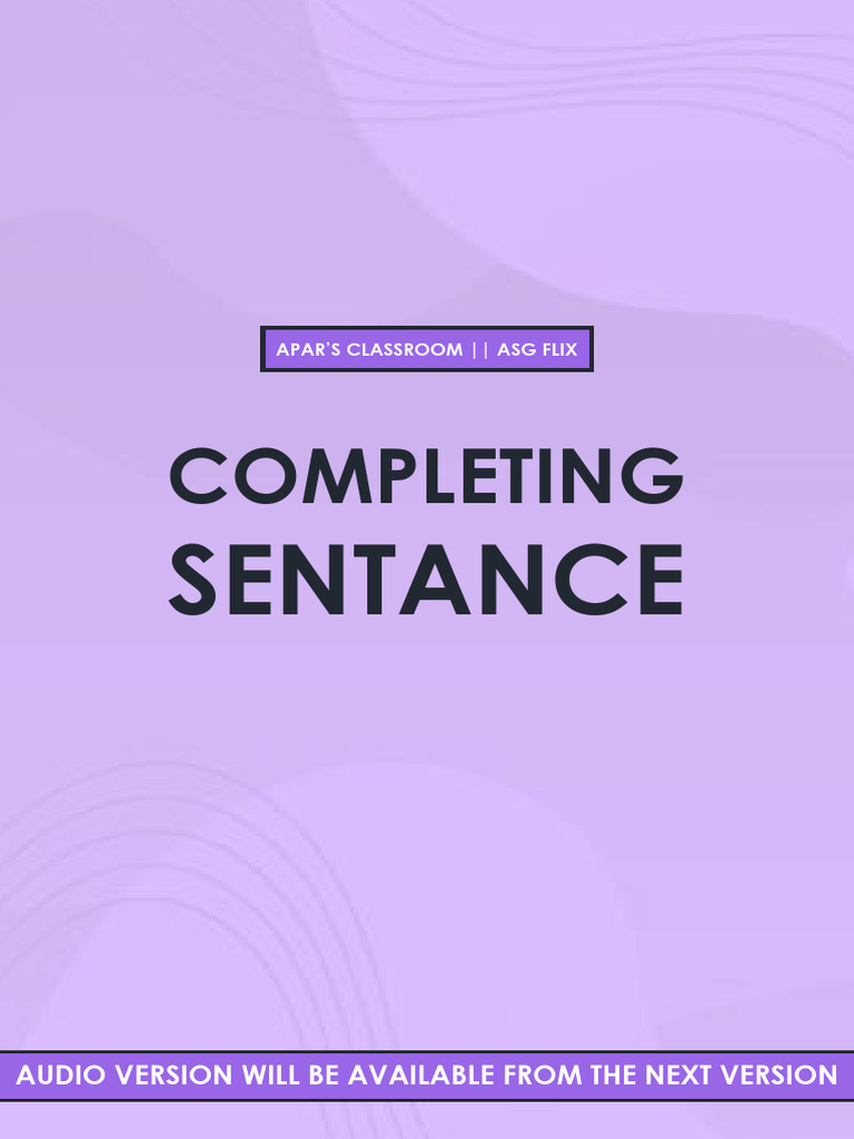 3. Completing Sentence | PDF
