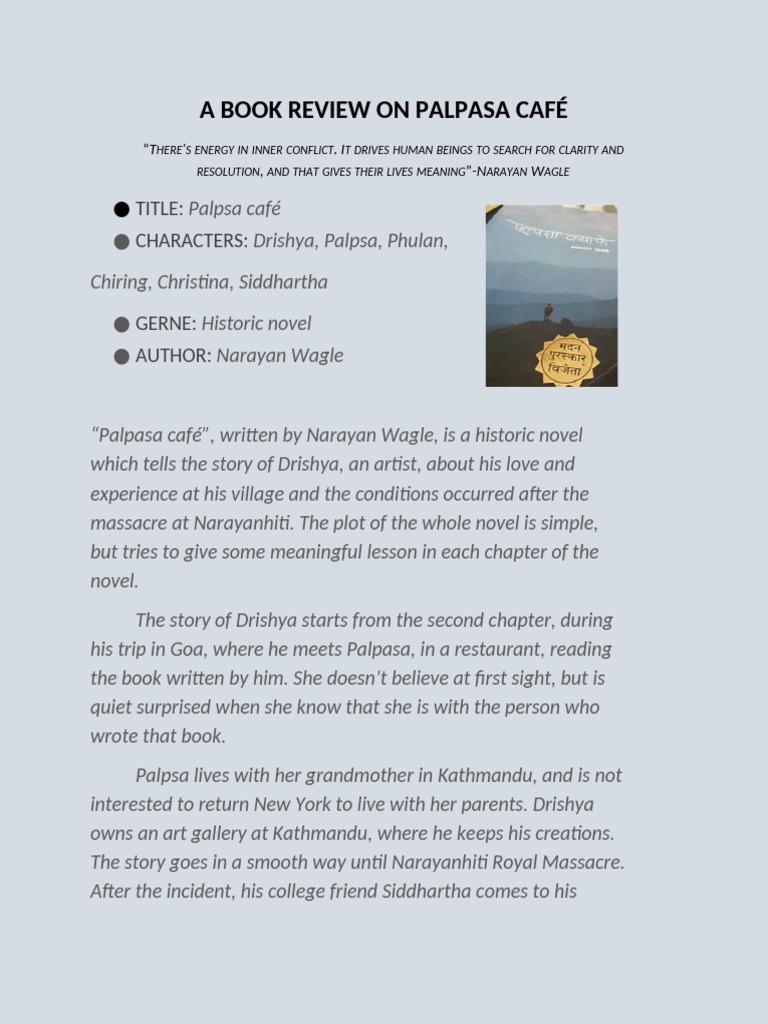 Review of Palpasa Café by Narayan Wagle | PDF