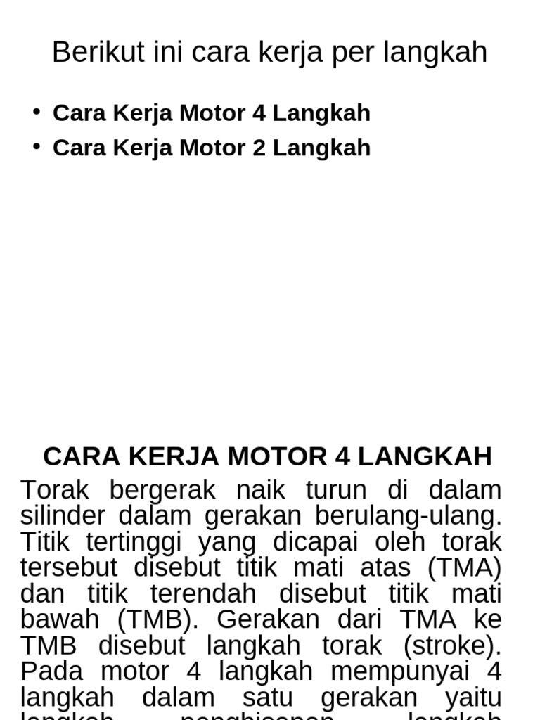 Cara Kerja Motor Bakar 2 dan 4 Langkah | PDF