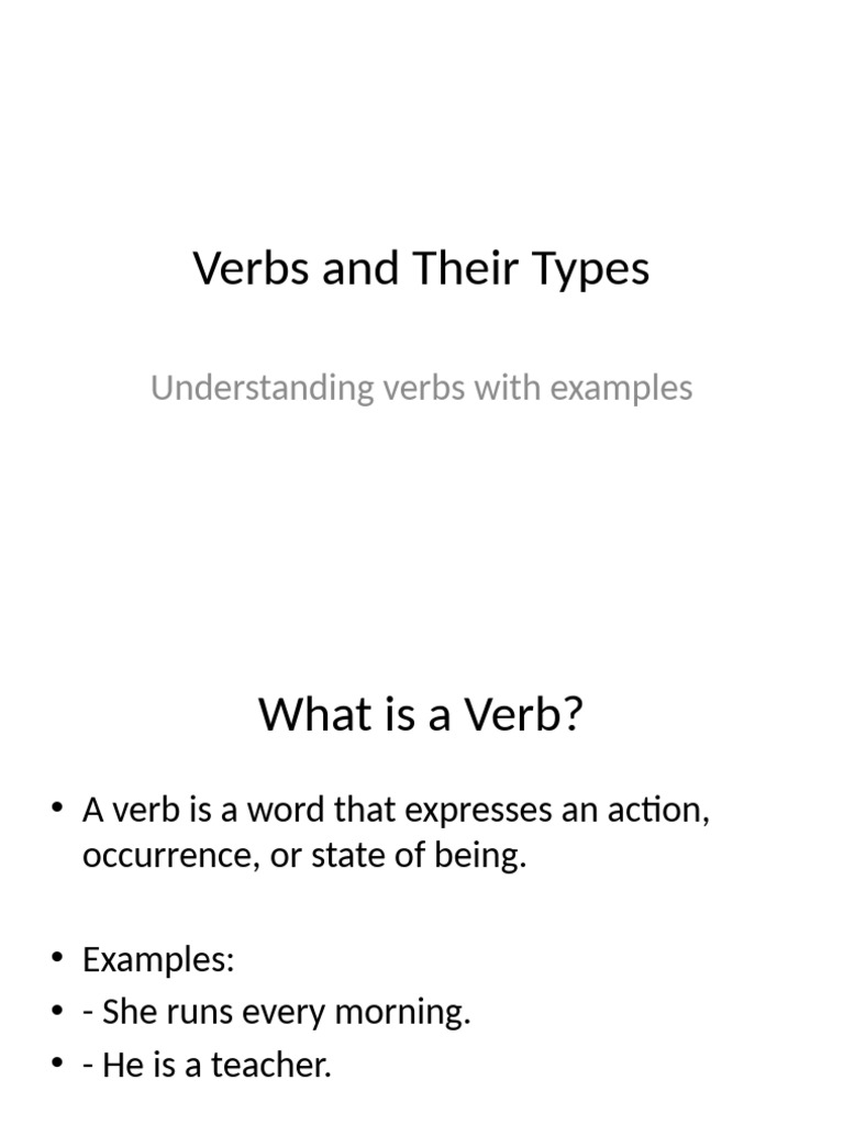 Verbs Types Presentation | PDF