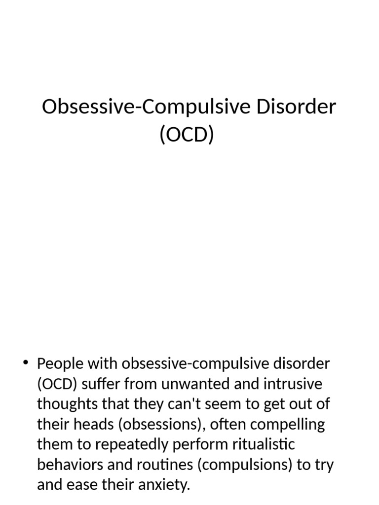 Obsessive-Compulsive Disorder (OCD) | PDF | Obsessive–Compulsive ...