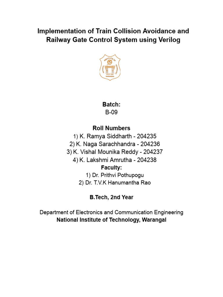 Implementation of Train Collision Avoidance and | PDF | Train | Sensor Implementation of Train Collision Avoidance and | PDF | Train | Sensor