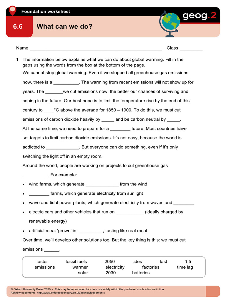 6.6 Foundation Worksheet | PDF