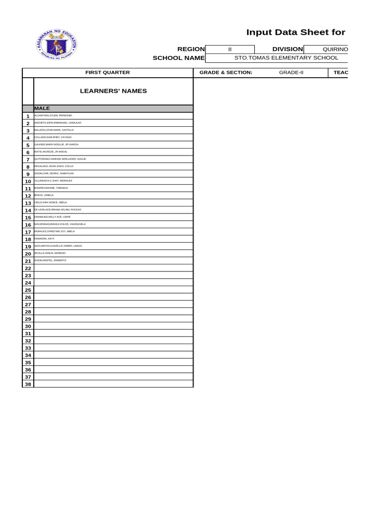 Grade 2 Class Record for E-Class | PDF