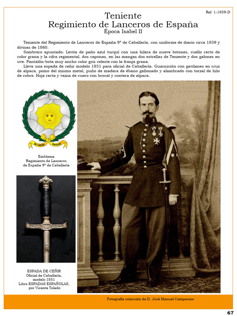 1859 Teniente Lanceros Caballería | PDF